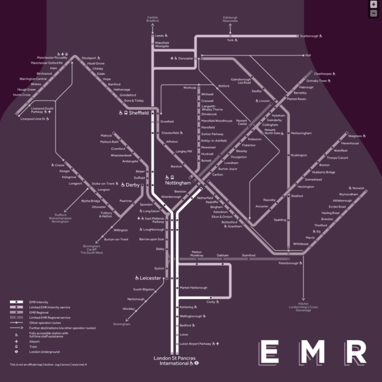 An aesthetic alternative to EMR's network map - Transport Designed